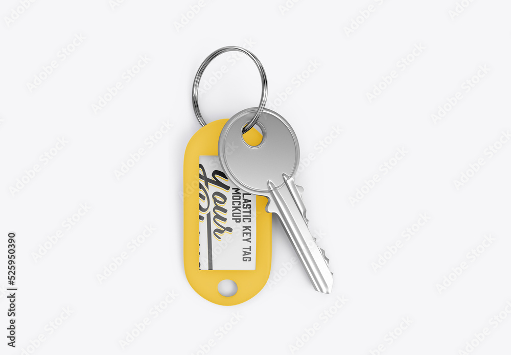 Plastic Key Tag Mockup Stock Template | Adobe Stock