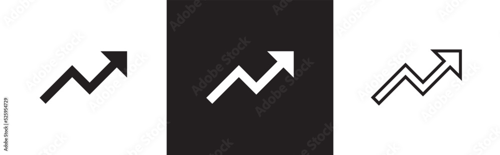 Profit growing icon. Growth success arrow symbol. Growing graph icon ...