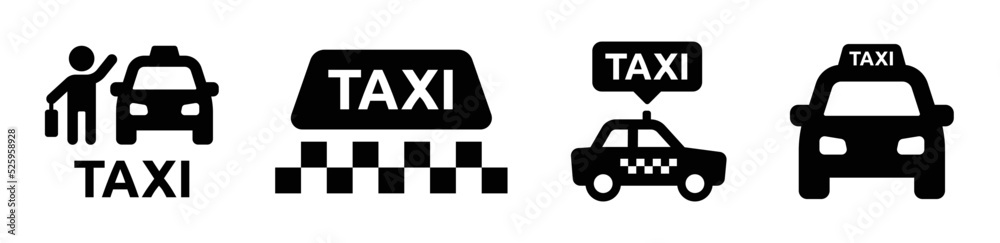 Taxi car icon set. Cab symbol vector illustration. Stock Vector | Adobe ...