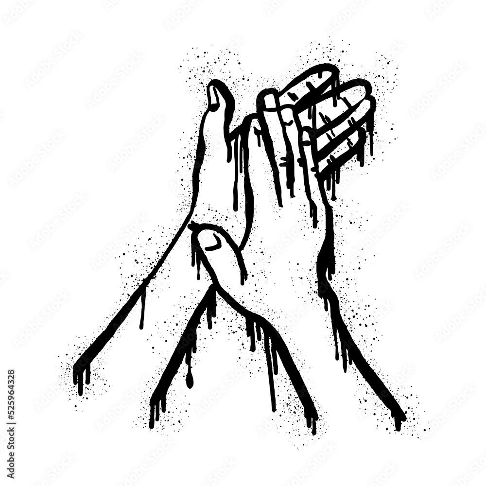 Graffiti Praying Hands