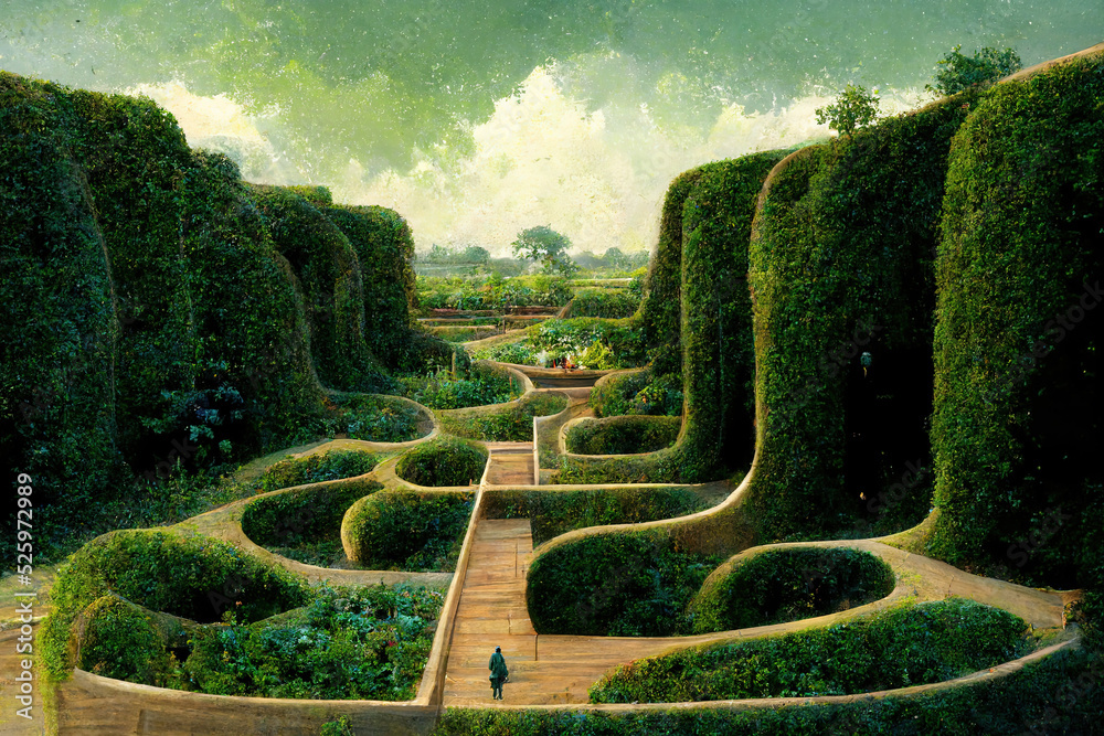 England Maze Garden. Labyrinth Garden. Fantasy Backdrop. Concept Art ... England Maze Garden. Labyrinth Garden. Fantasy Backdrop. Concept Art ...