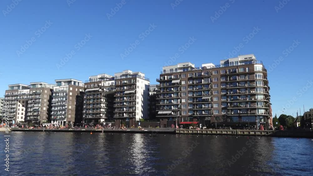 Stockholm, Sweden The new and modern Hornsbergs Strand district with ...