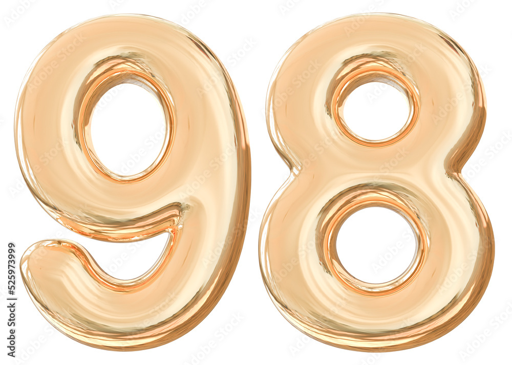 3d golden number 98 Stock Illustration | Adobe Stock
