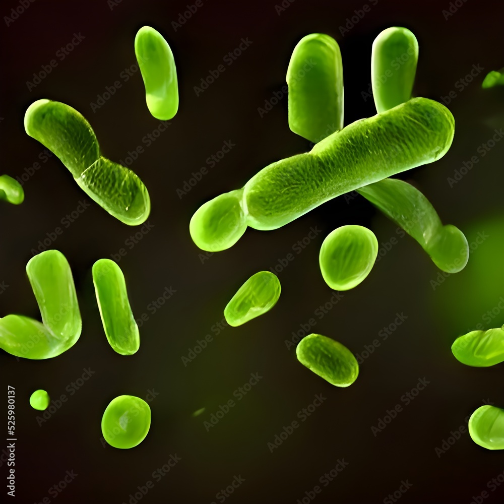 ภาพประกอบสต็อก Bacteria Lactobacillus, 3D illustration. lactic acid ...