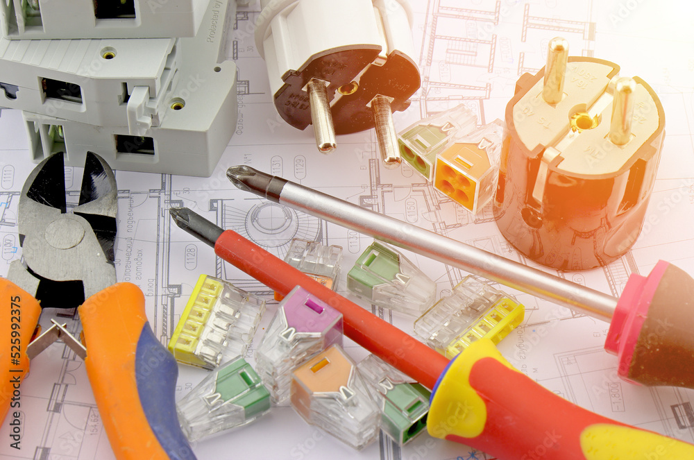 Electrical tools and materials for the installation of an electrical ...