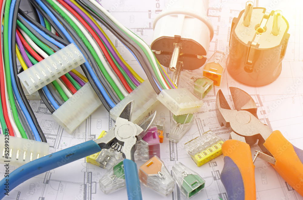 Electrical tools and materials for the installation of an electrical ...