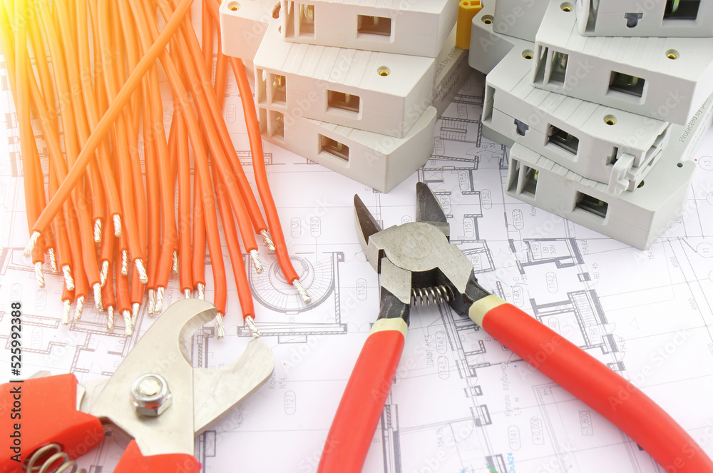Electrical tools and materials for the installation of an electrical ...
