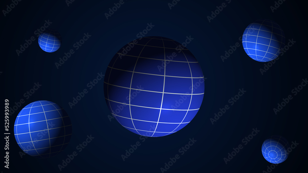 Rotating Spheres or Planets animation with the light on them with added ...