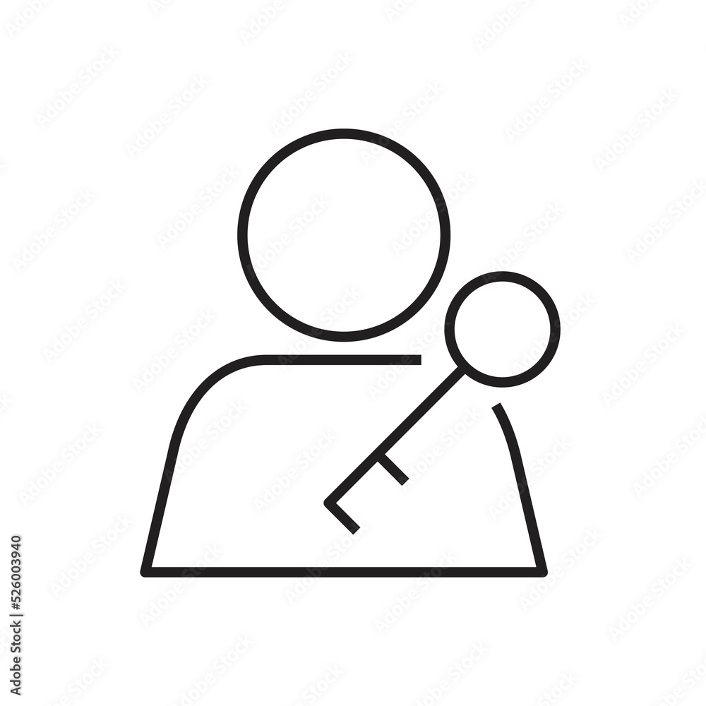 User key icon design. user with key symbol. access, Personal key ...