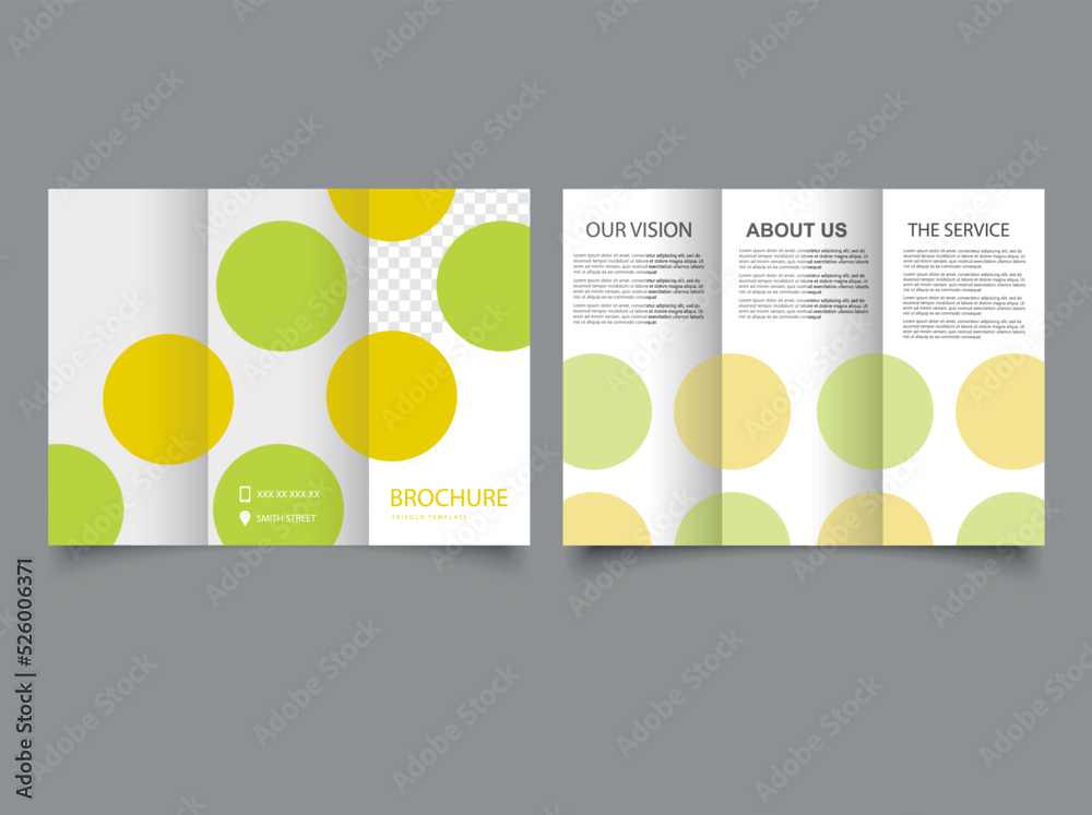 Trifold brochure with circles. Concept Tri-fold Design and Brochure ...