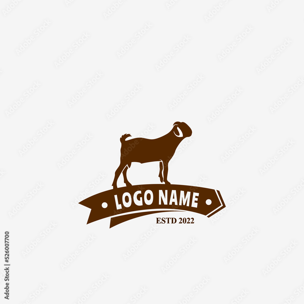 goat. goat logo. vintage goat logo. Retro Vintage goat farm logo design ...