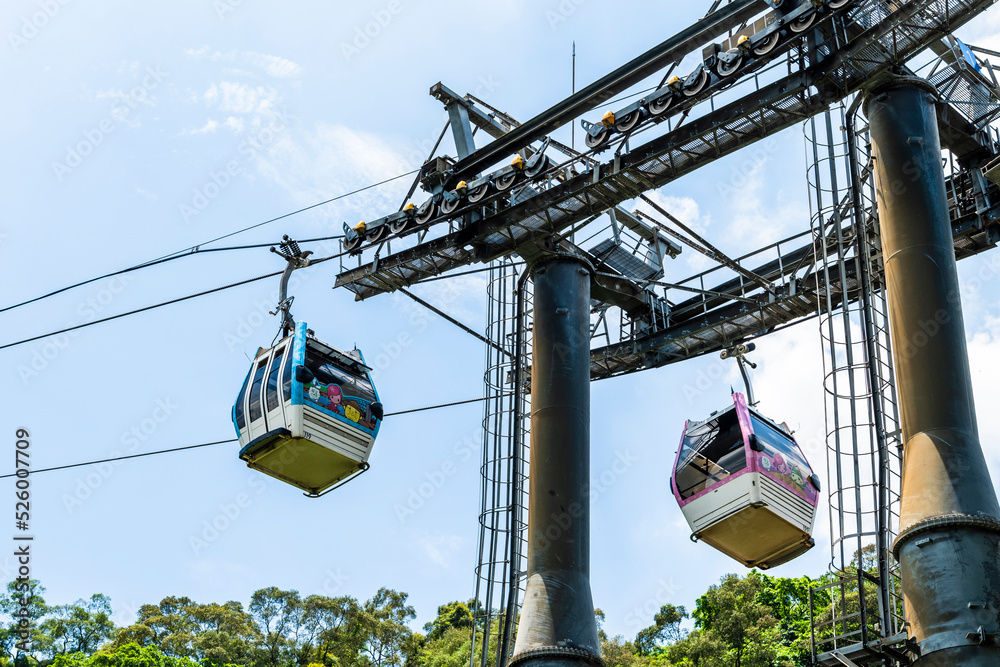 Taipei, Taiwan-July 5, 2020: Maokong Gondola Cable car moving across ...