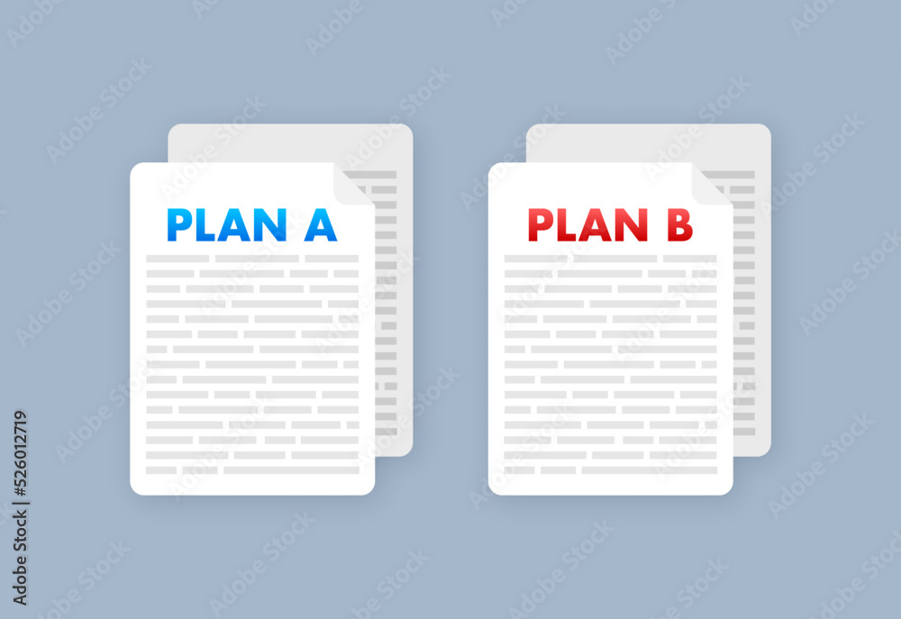 Plan a and b. Alternative idea. Business strategy. Vector stock ...