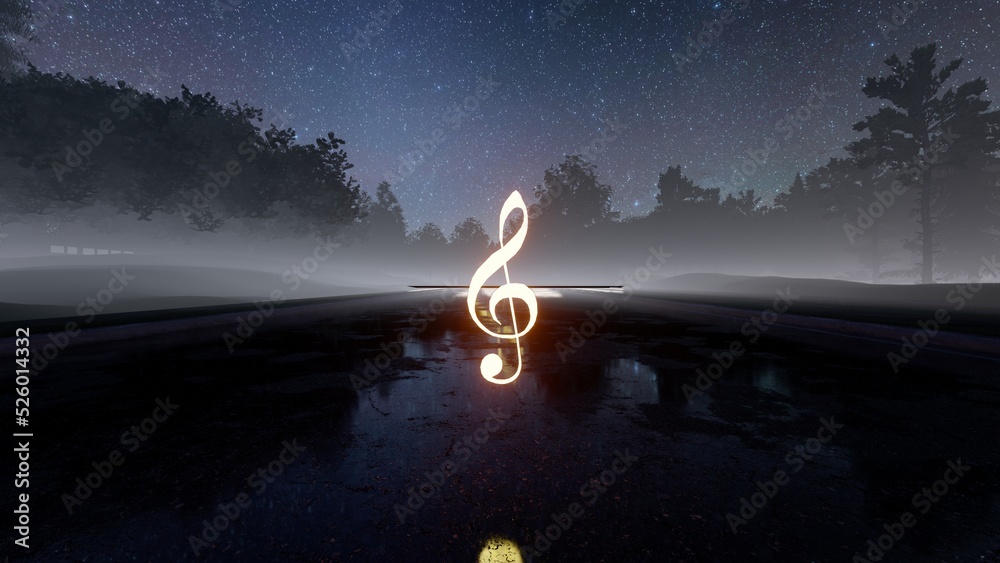 music note on the road background Stock Illustration | Adobe Stock