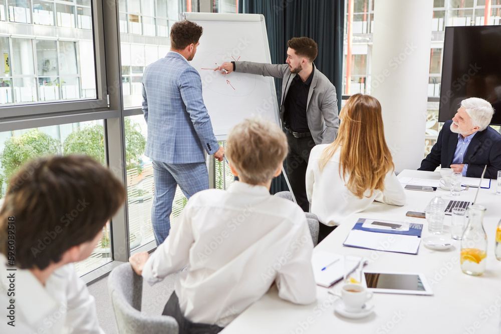 Business people giving a lecture or presentation Stock Photo | Adobe Stock