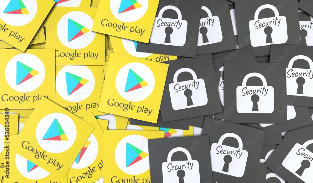 google play store security - social media backgorund Stock Photo ...