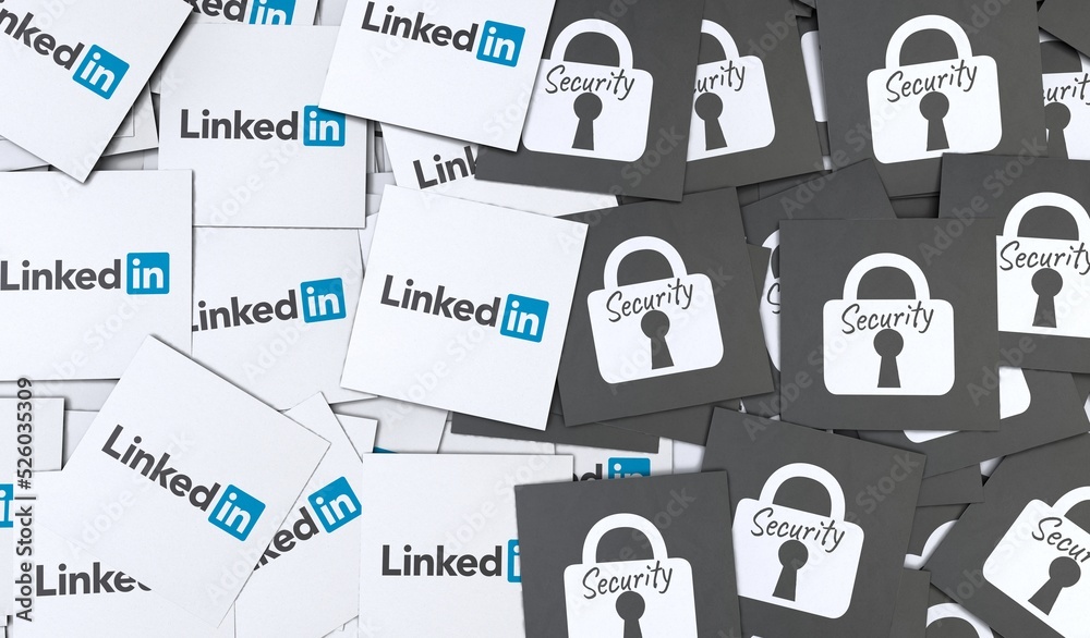 linkedin security - social media backgorund Stock Photo | Adobe Stock