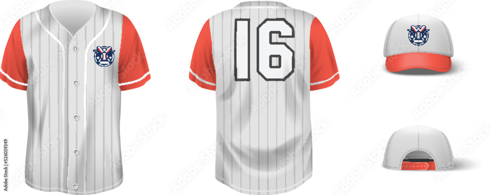 Baseball Uniform Realistic Set Stock Vector | Adobe Stock