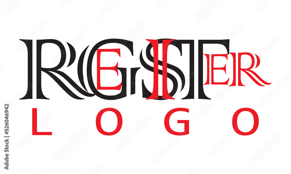 Register label set isolated on white background. Register now speech ...