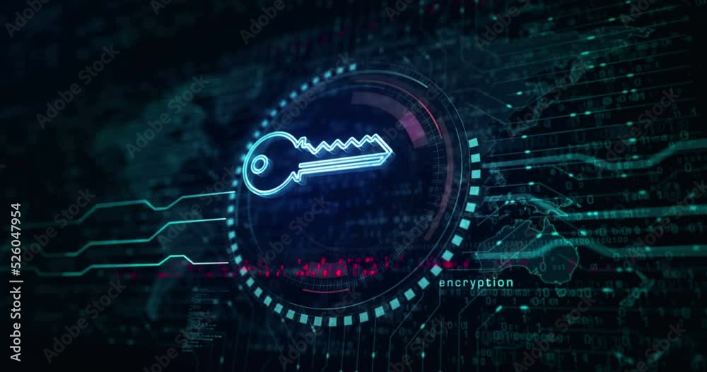 Vidéo Stock Cyber security and password safety with Key symbol abstract ...