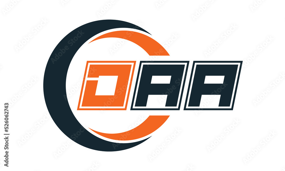 Vecteur Stock DAA three-letter circle logo design. custom font logo ...