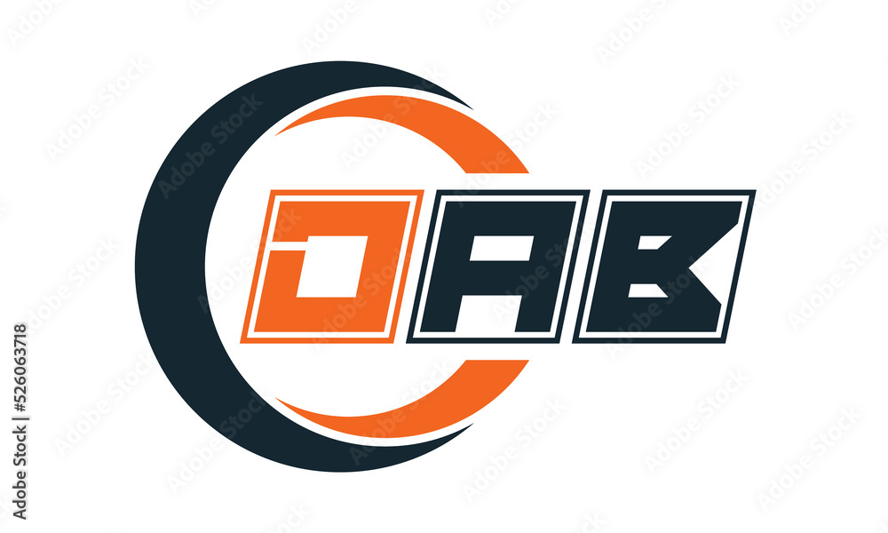 Vecteur Stock DAB three-letter circle logo design. custom font logo ...