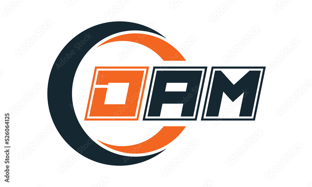 DAM three-letter circle logo design. custom font logo vector template ...