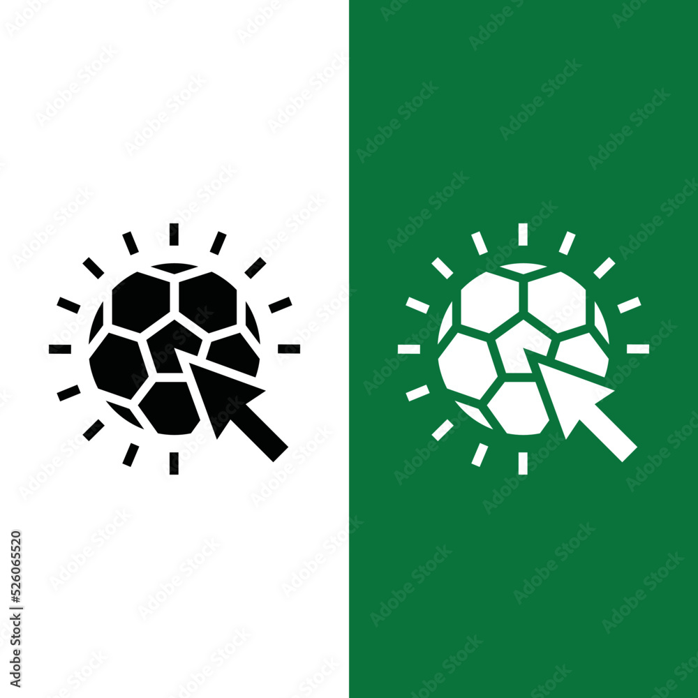 Football or Soccer Click icon in Glyph Style. A soccer ball with an ...