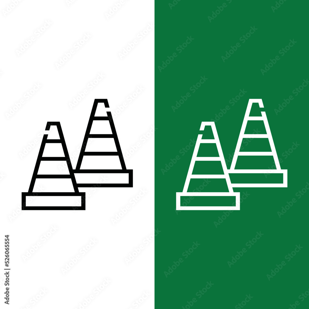 Football or Soccer Field Cone Vector icon in Outline Style. Field cones ...