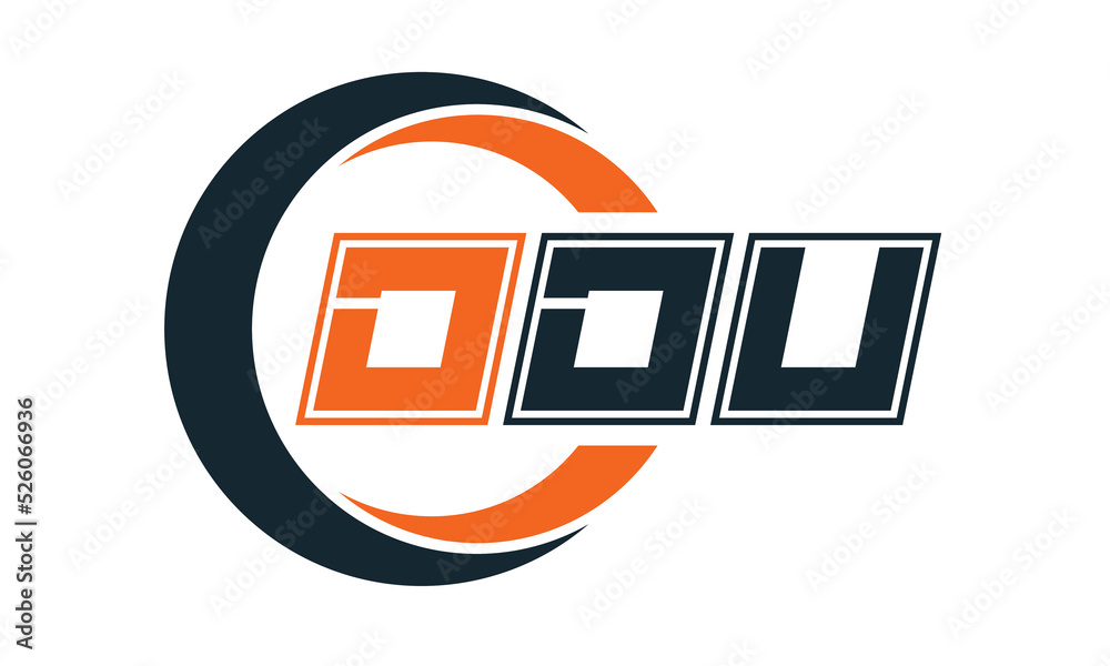 DDU three-letter circle logo design. custom font logo vector template ...