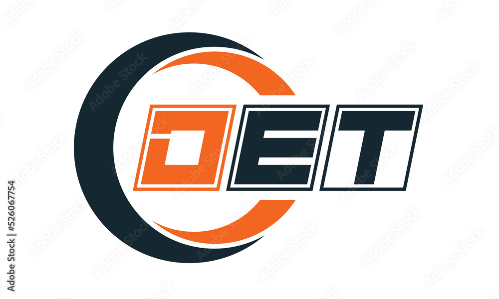 DET three-letter circle logo design. custom font logo vector template ...