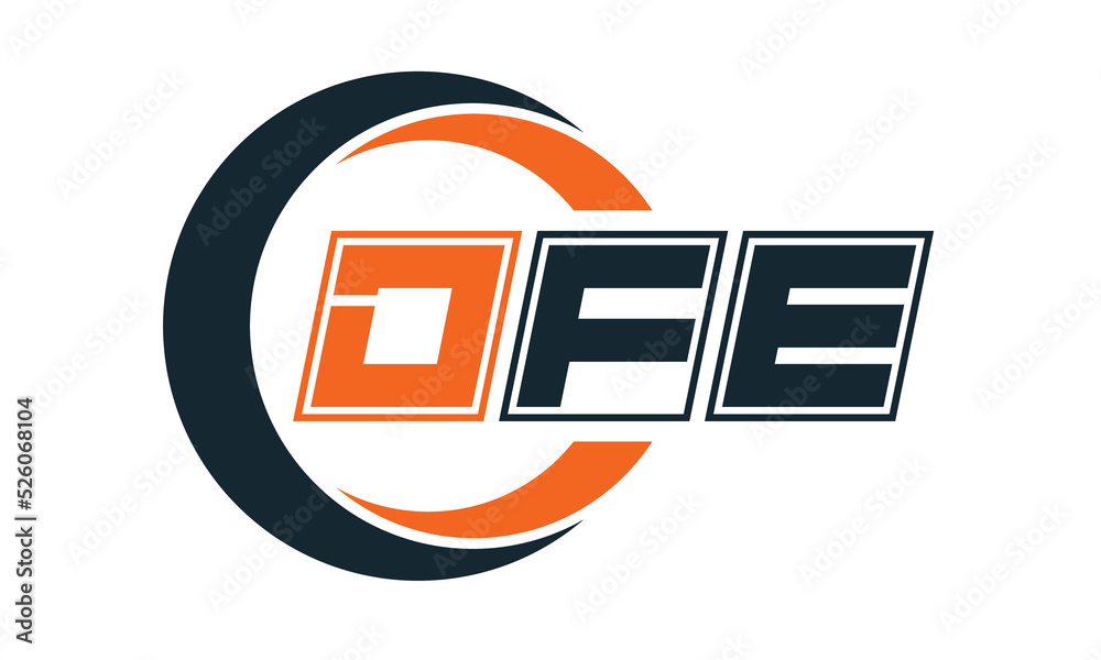 DFE three-letter circle logo design. custom font logo vector template ...