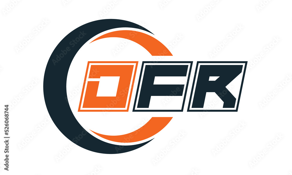 DFR three-letter circle logo design. custom font logo vector template ...