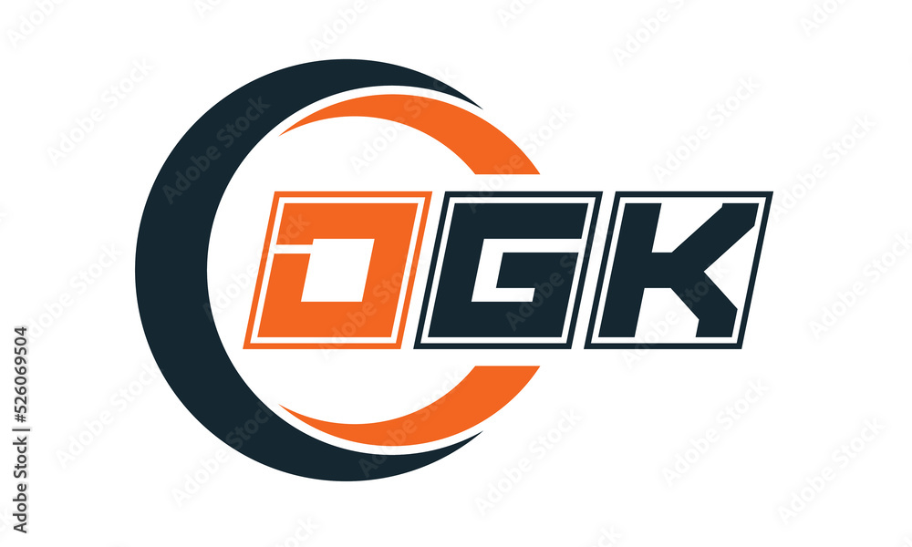 DGK three-letter circle logo design. custom font logo vector template ...