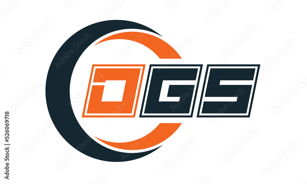 DGS three-letter circle logo design. custom font logo vector template ...