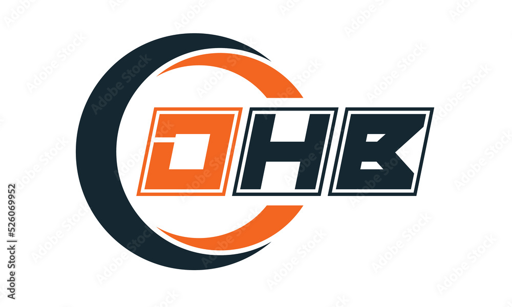 DHB three-letter circle logo design. custom font logo vector template ...
