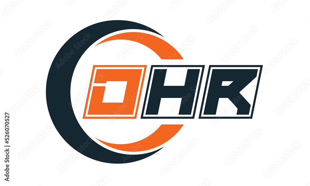 DHR three-letter circle logo design. custom font logo vector template ...