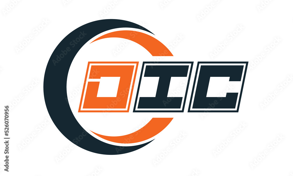 DIC three-letter circle logo design. custom font logo vector template ...