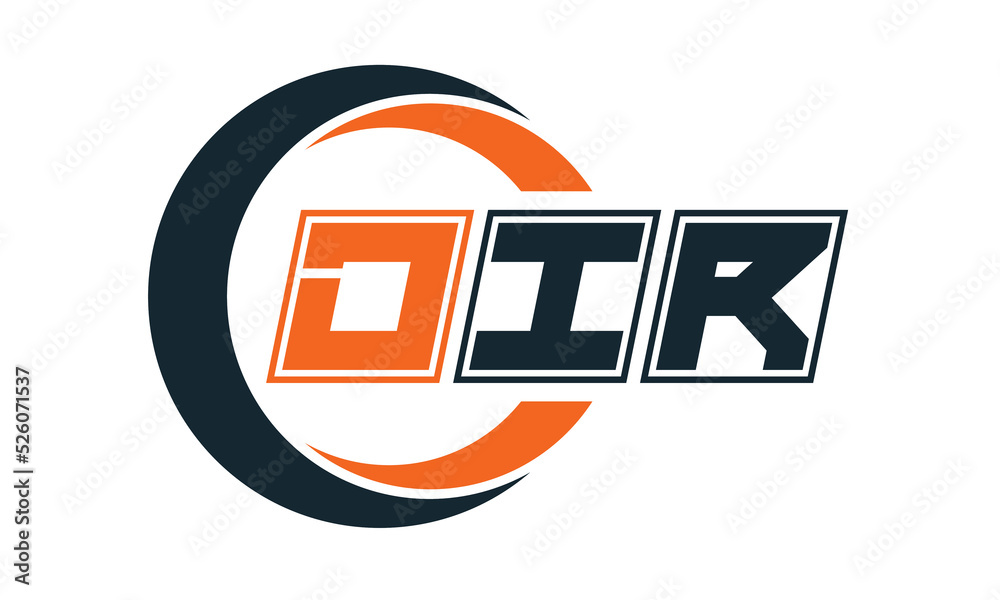 DIR three-letter circle logo design. custom font logo vector template ...