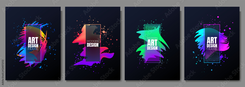 Vector frame for text. Modern Art graphics. Dynamic frame stylish ...