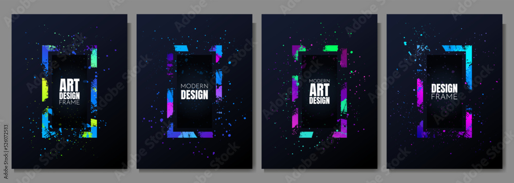 Vector frame for text. Modern Art graphics. Dynamic frame stylish ...