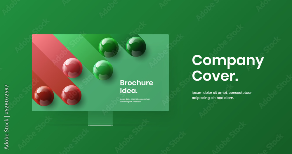 Vivid display mockup web project illustration. Isolated landing page ...