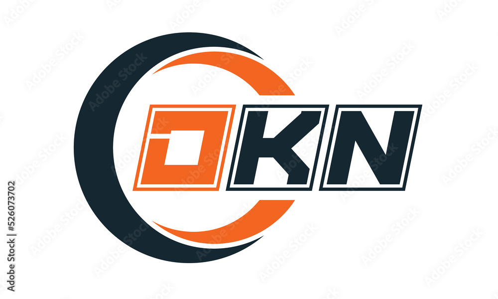 DKN three-letter circle logo design. custom font logo vector template ...