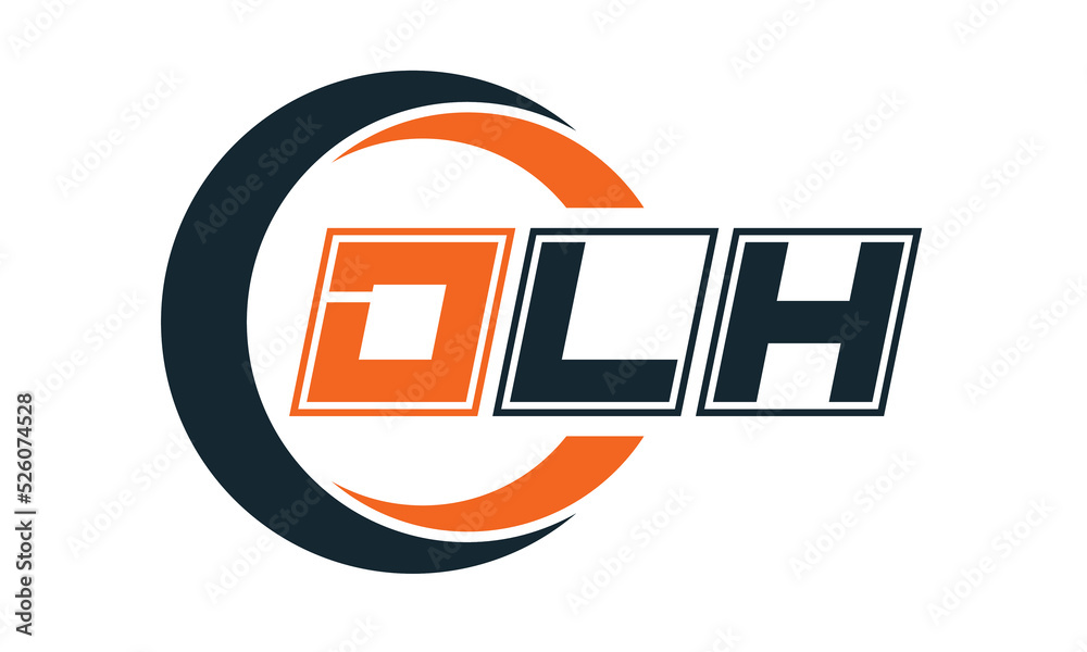 DLH three-letter circle logo design. custom font logo vector template ...
