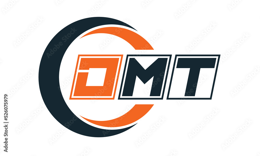 DMT three-letter circle logo design. custom font logo vector template ...