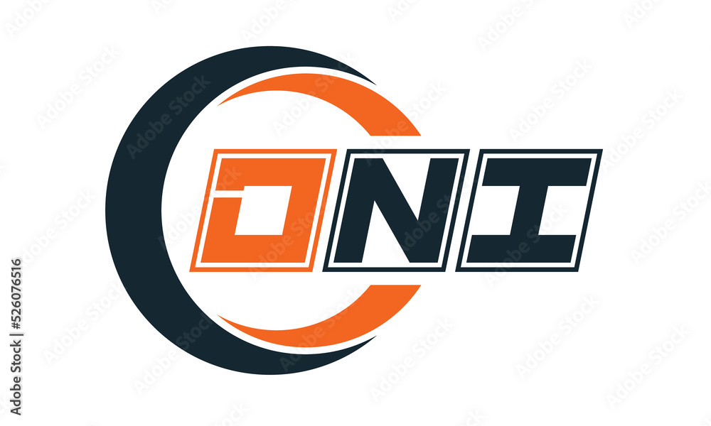 DNI three-letter circle logo design. custom font logo vector template ...