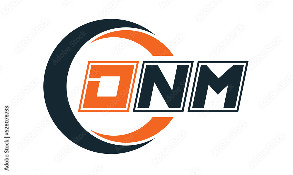 DNM three-letter circle logo design. custom font logo vector template ...