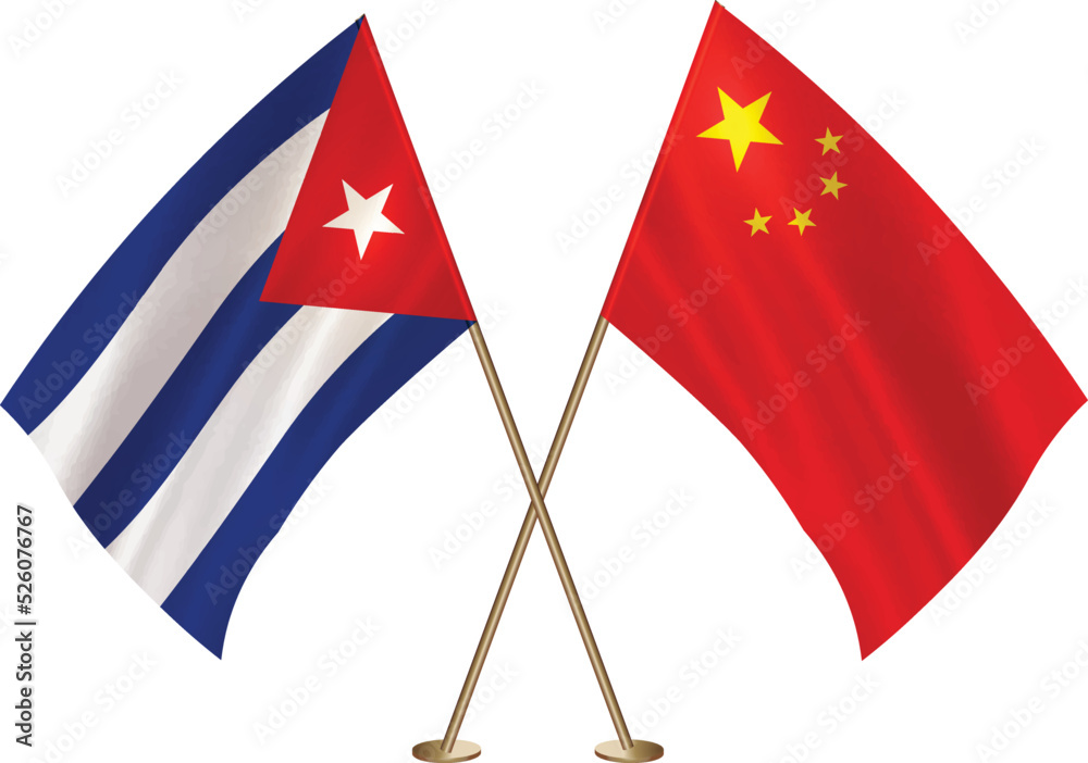 Cuba,China flag together.Cuban,Chinese flag together Stock Vector ...