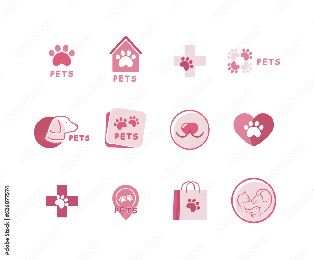 Zoo store logo. Goods for animals symbol. Paw print logo Stock Vector ...