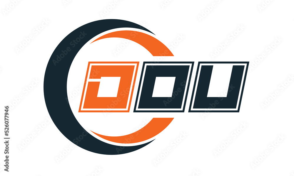 Vecteur Stock DOU three-letter circle logo design. custom font logo ...